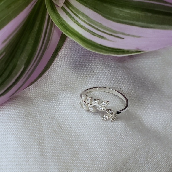 Hand Crafted | Jewelry | Solid Sterling Silver Marcasite Leaf Ring ...